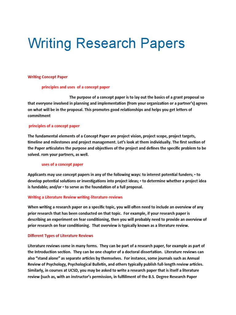 Writing Research Papers | PDF