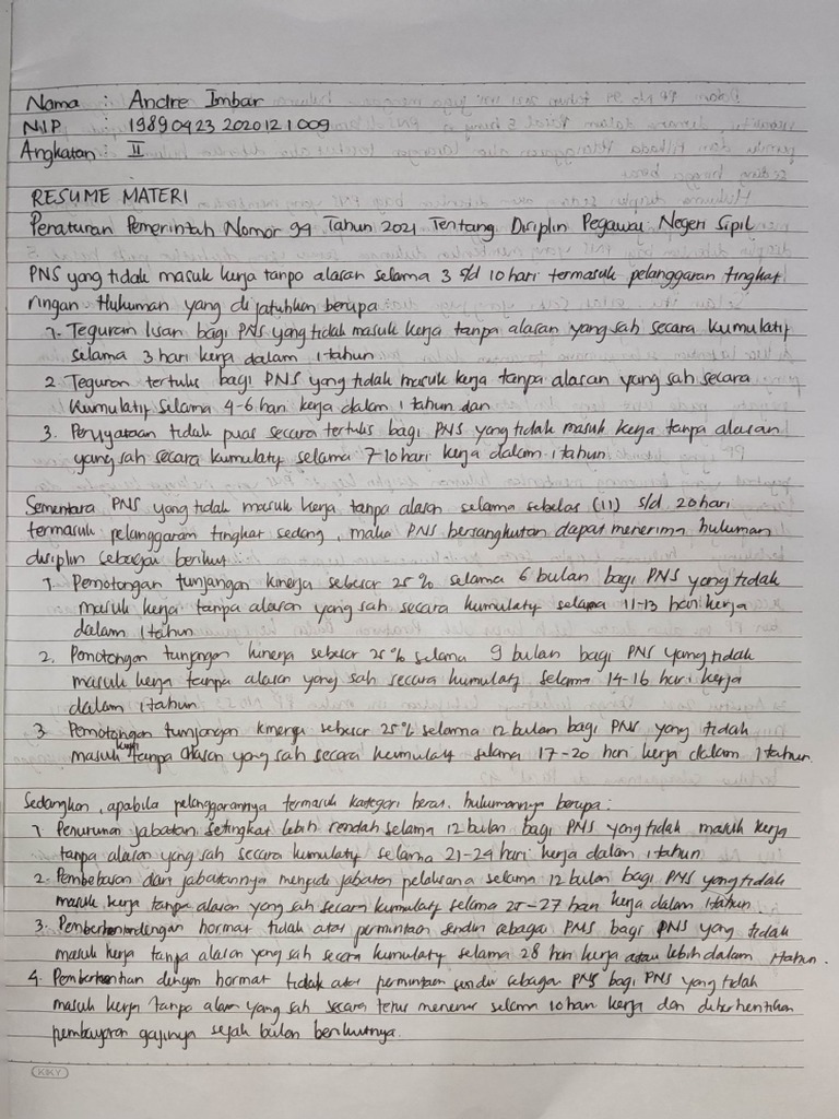 Resume PP Nomor 94 Tahun 2021 - Andre Imbar | PDF