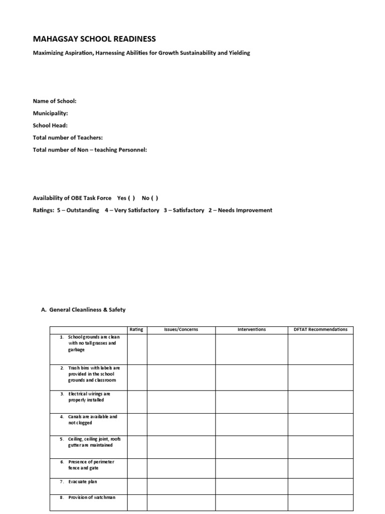 Mahagsay School Readiness | PDF