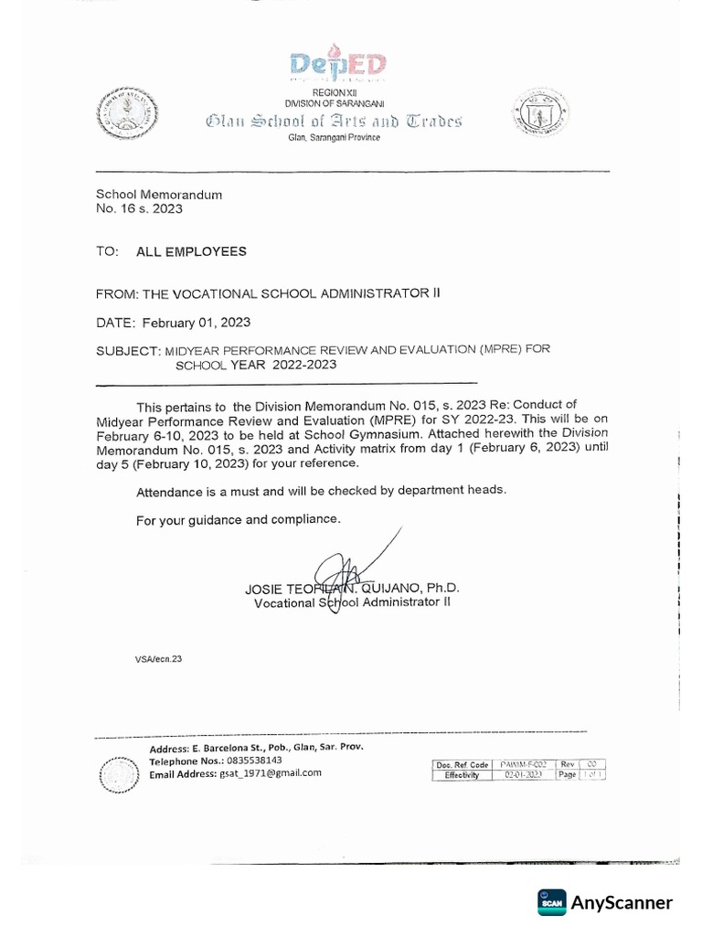 School Memorandum MPRE | PDF