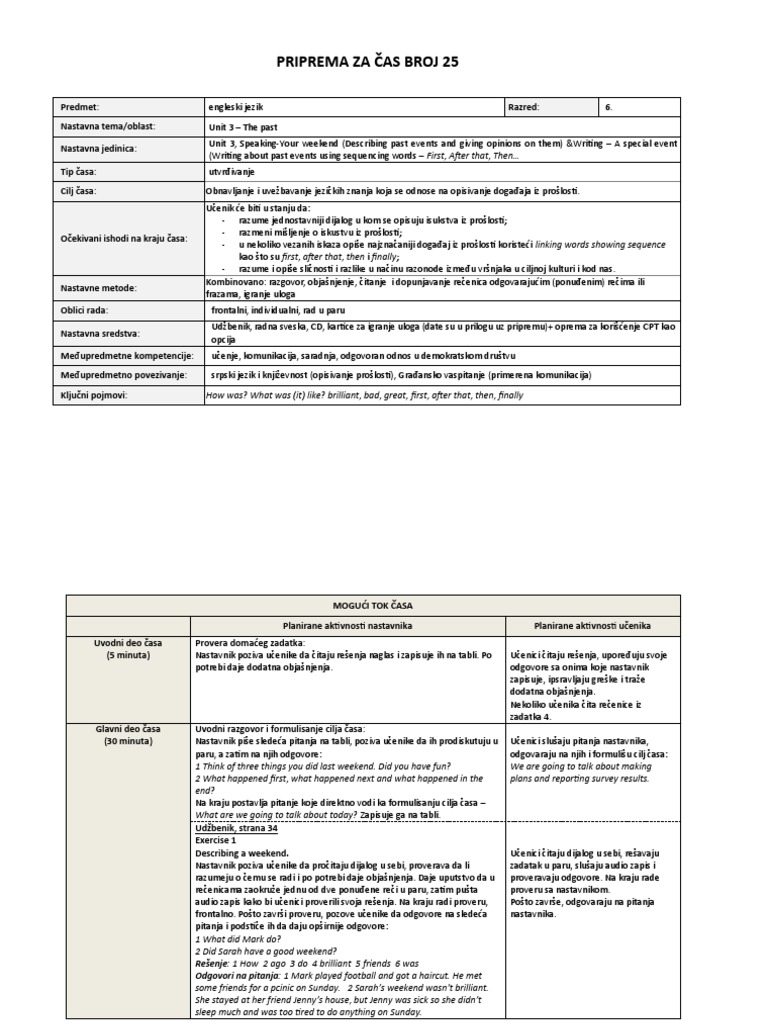 25 Priprema Za Cas 25 | PDF