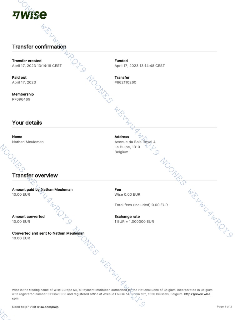 Wise Sent | PDF | Payments | Financial Services