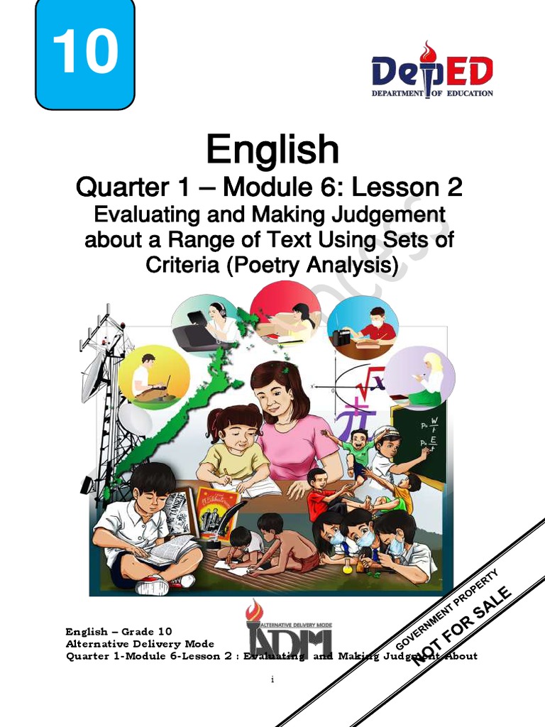 English 10 Q1 - M6 - Lesson 2 For Printing | PDF | Poetry | Learning