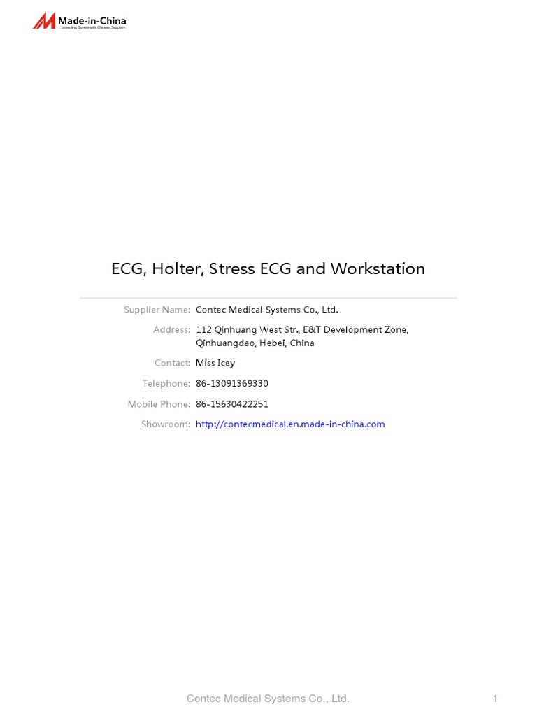 Contec ECG Machines and Workstations | PDF