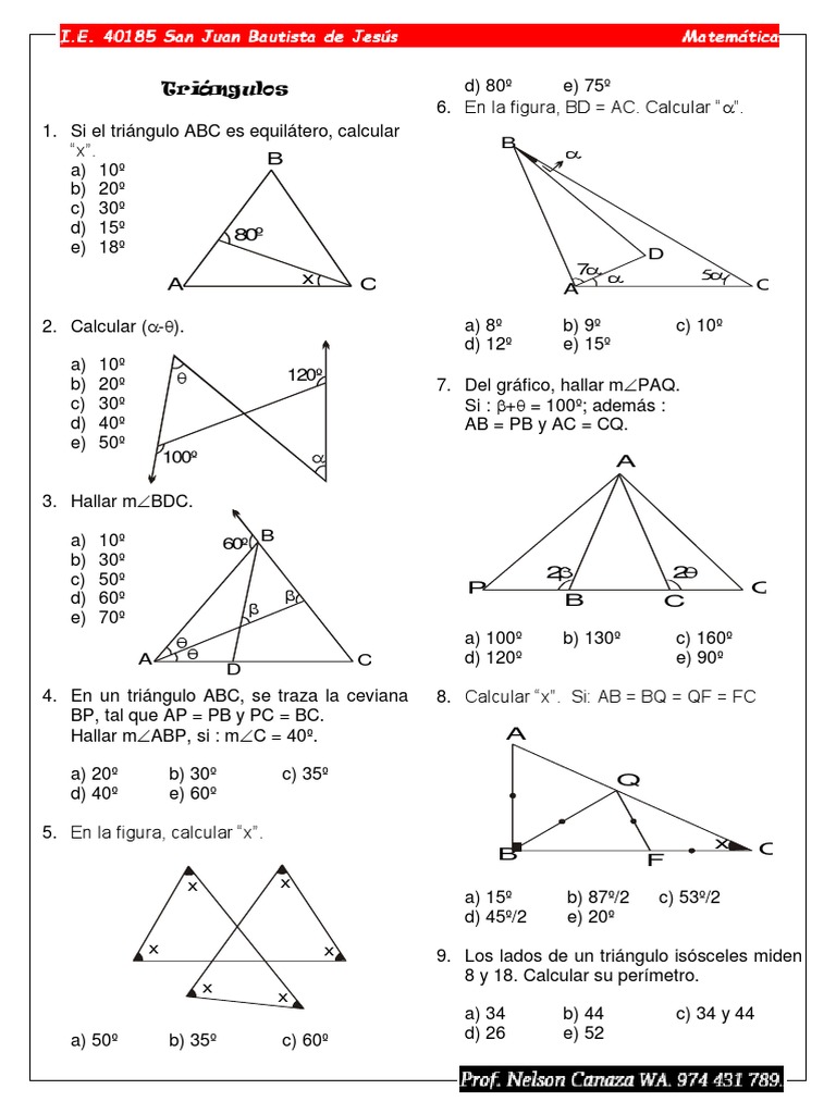 Triangulos B02 | PDF | Geometría Elemental | Geometría del plano euclidiano