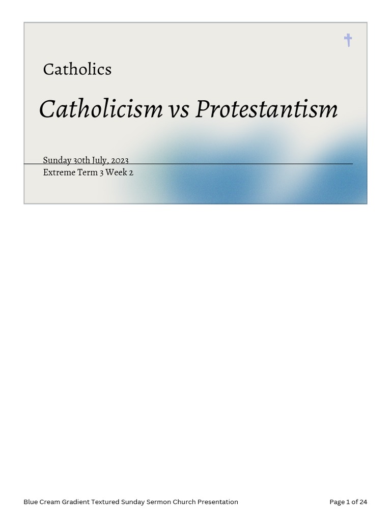Catholicism vs Protestantism Overview | PDF | Sacraments | Confession ...