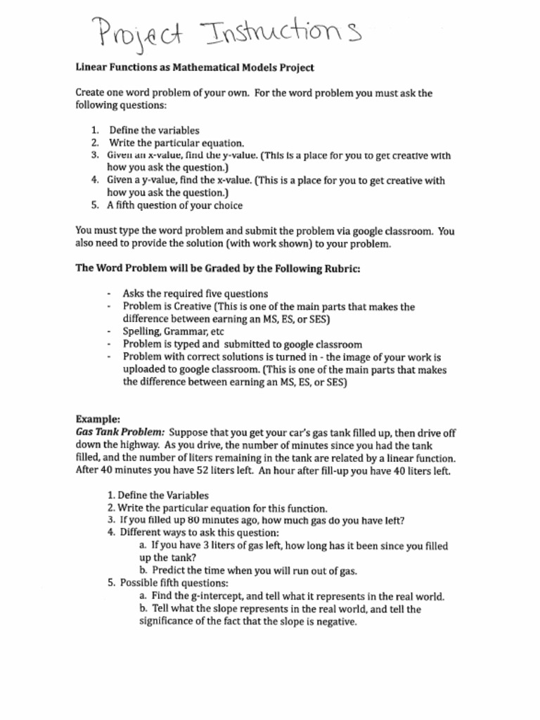 Create Your Own Linear App Project (Instructions and Hints) | PDF