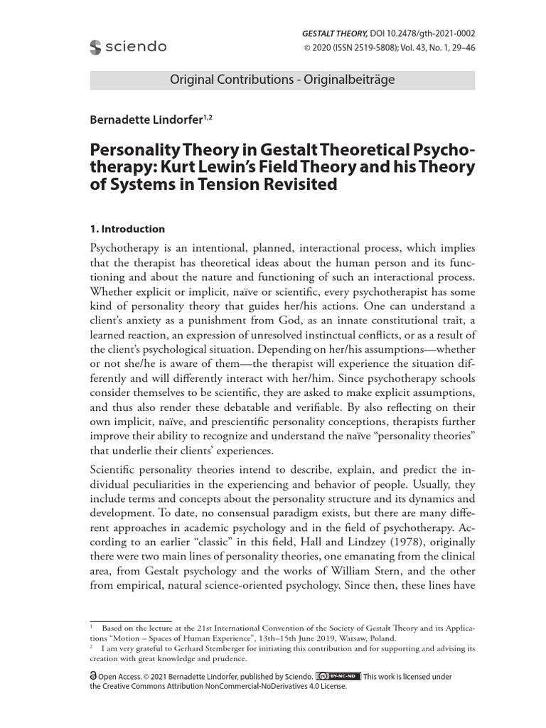 Personality Theory in Gestalt Theoretica | PDF | Philosophy | Science ...
