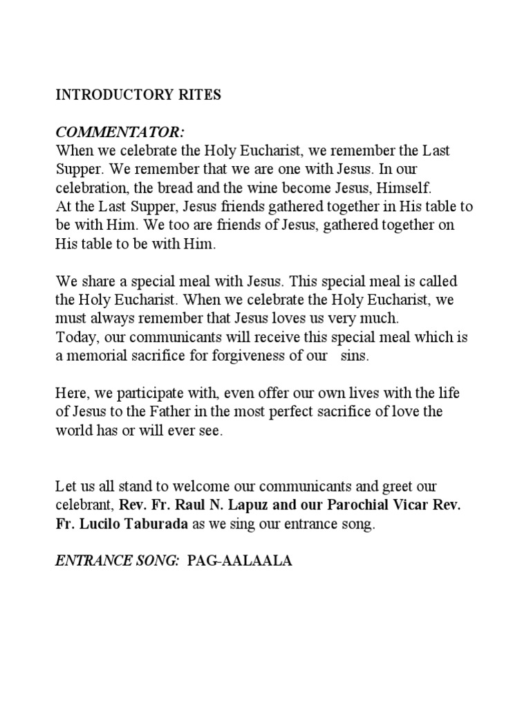 First Holy Communion SRNP | PDF | Eucharist | God The Father