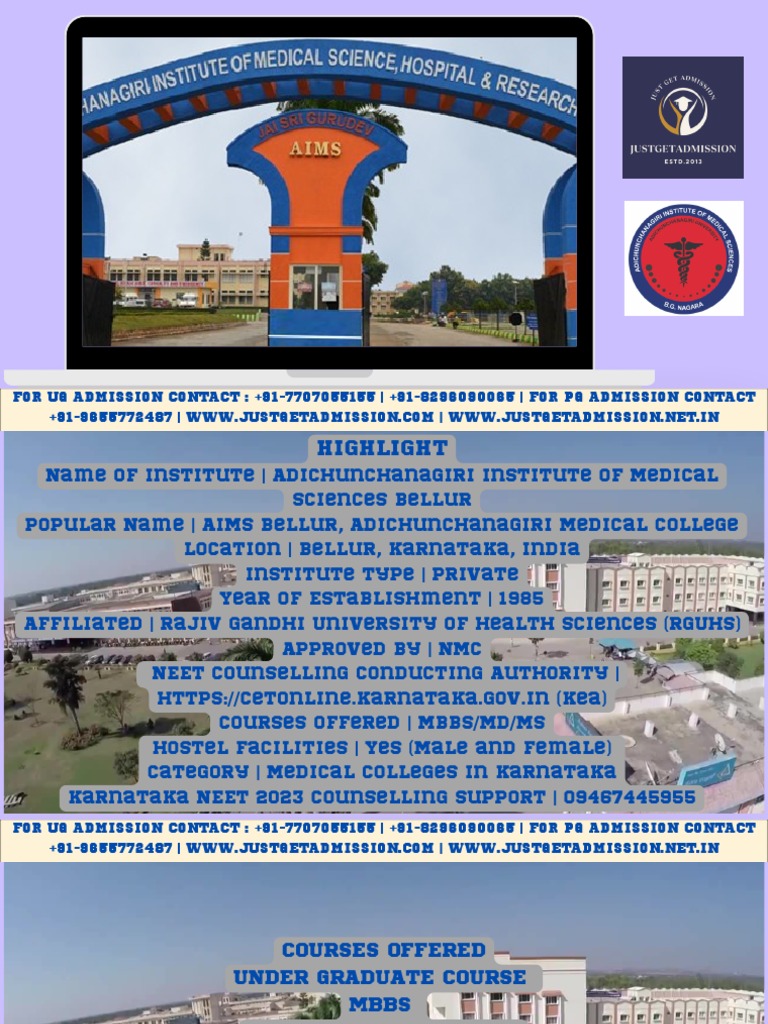 Adichunchanagiri Medical College Bellur | PDF