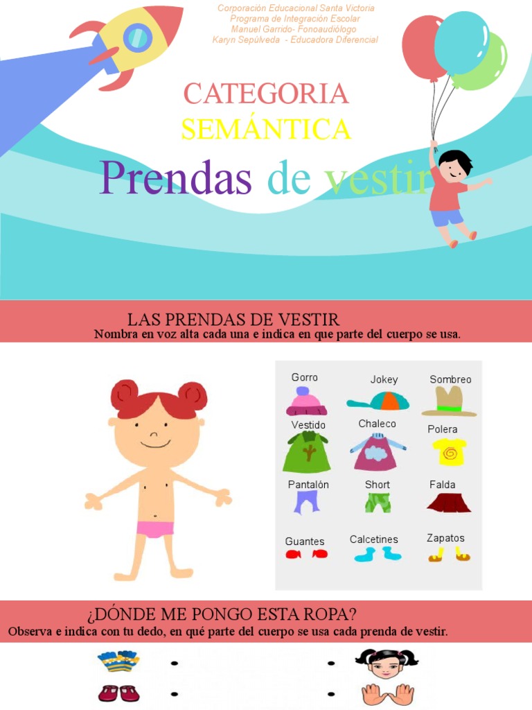 Categoria Semantica Prendas de Vestir | PDF | Ropa | Calcetín