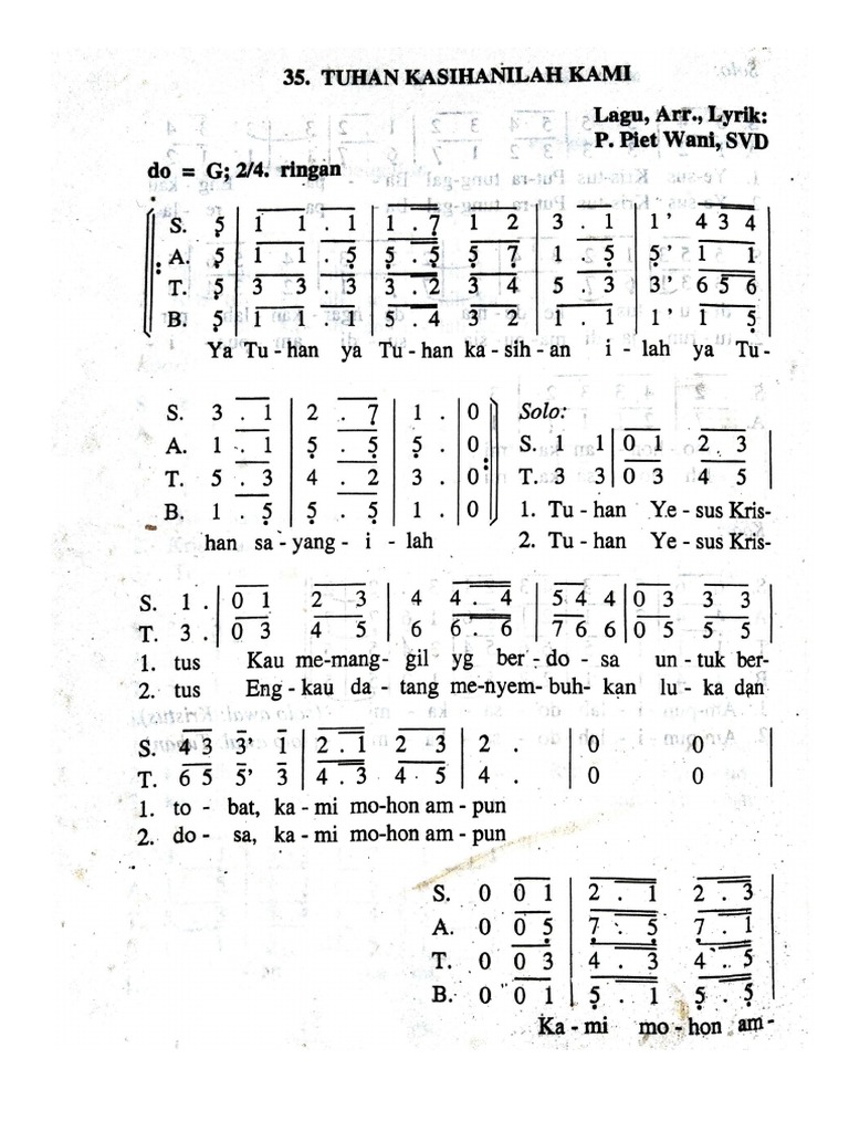 TuhanKasihanilah Piet Wani | PDF