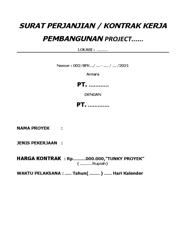 Draft Kontrak Maincont - Owner Project 1 | PDF