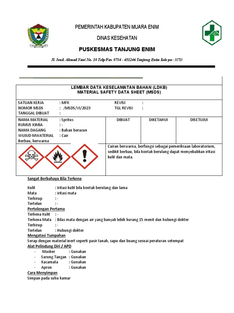 MSDS LAB Spiritus | PDF