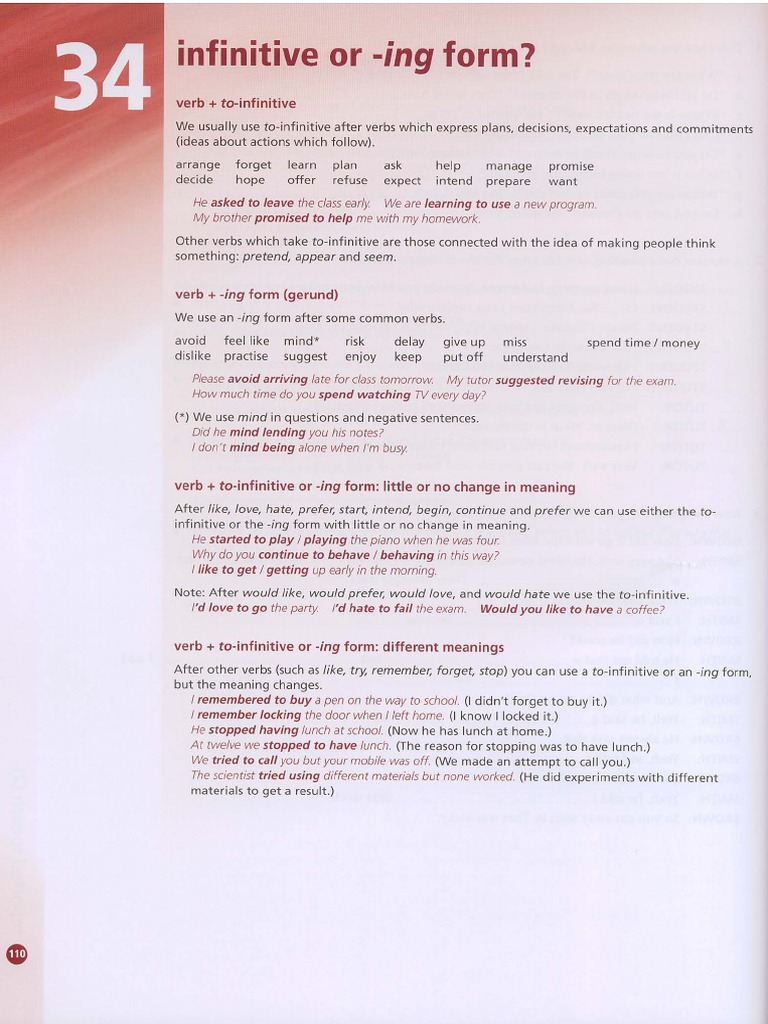 Infinitive or Ing Exercises | PDF