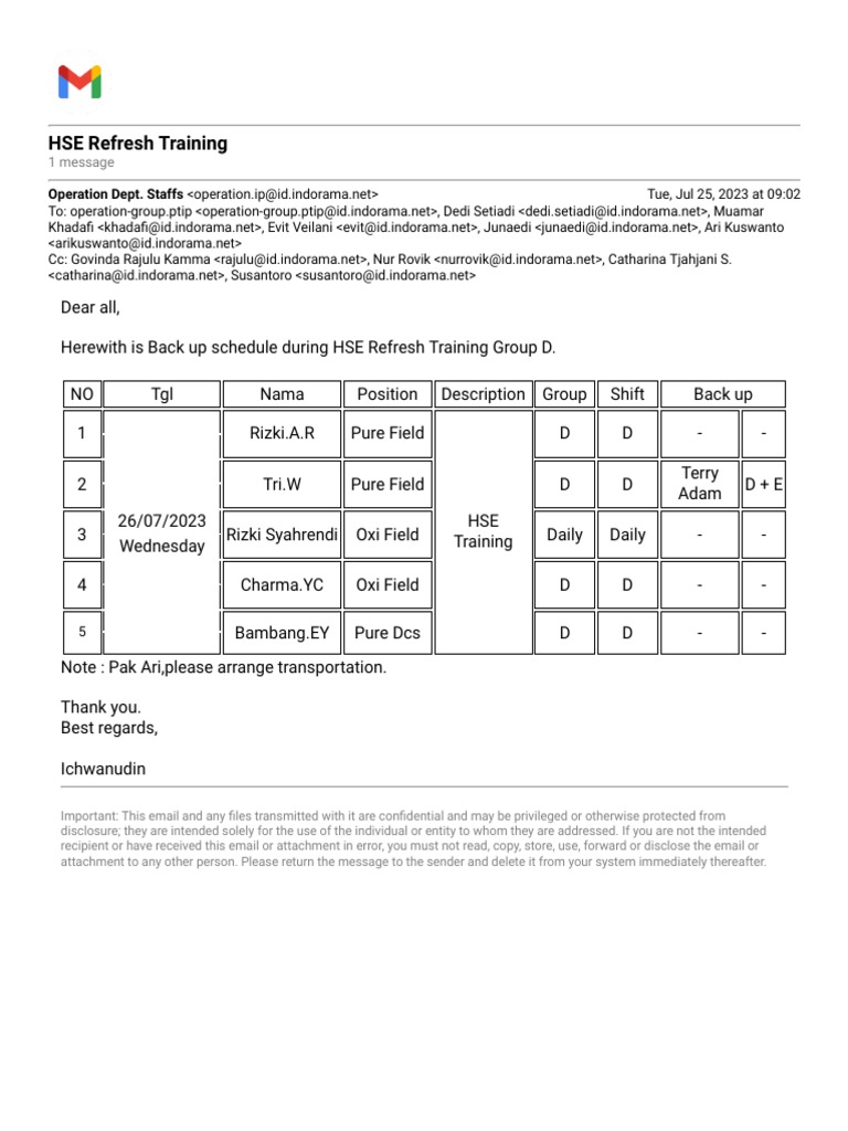 Gmail - HSE Refresh Training | PDF | Email | Internet