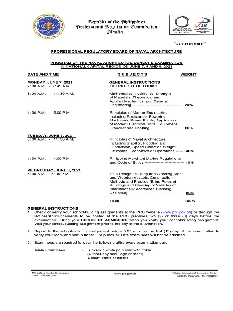 REV PROGRAM-Licensure Exam 2021 NAVAL ARCHITECTURE | PDF | Naval ...
