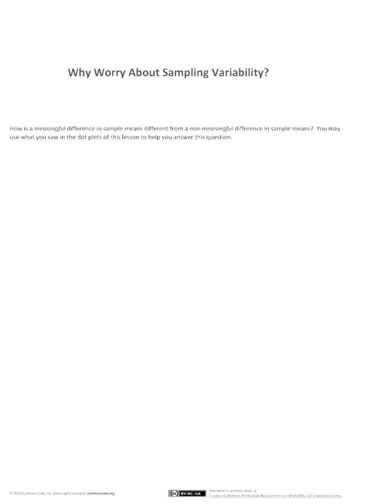 7.SP .B.4 7th Grade Compare The Means of Two Population Worksheets PDF ...