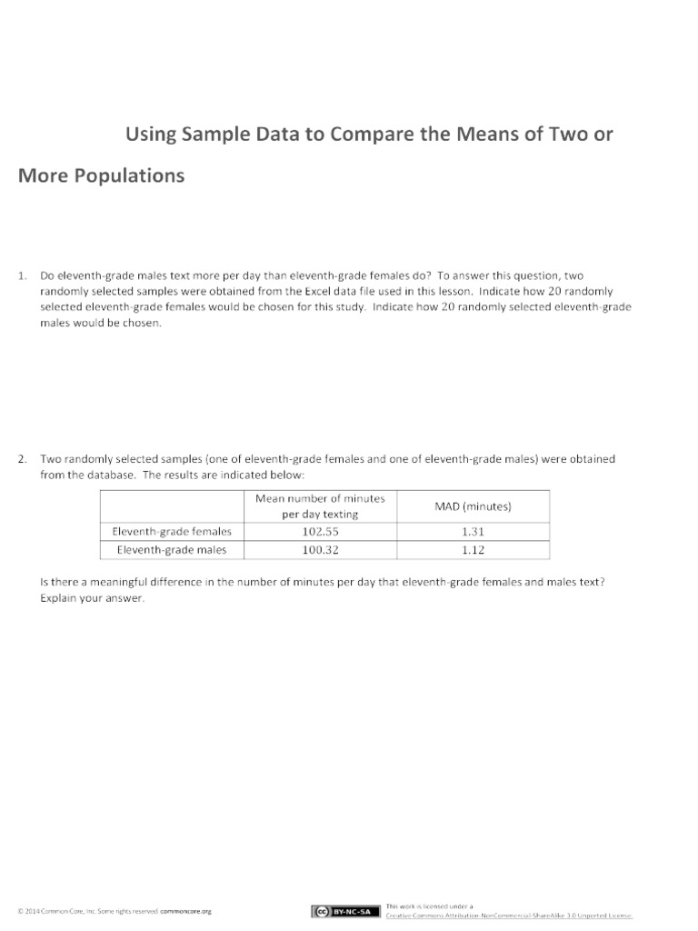7.SP .B.3 7th Grade Sample Data To Draw Informal Inferences Worksheets ...