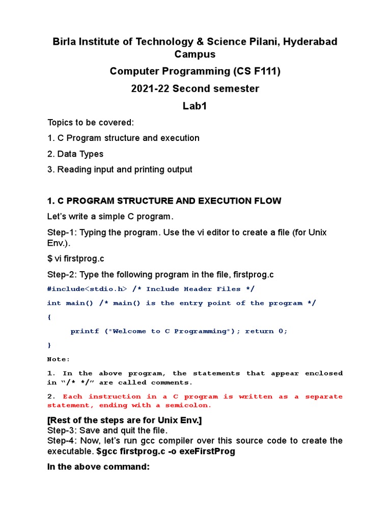 Basics Pdf Integer Computer Science C Programming Language 