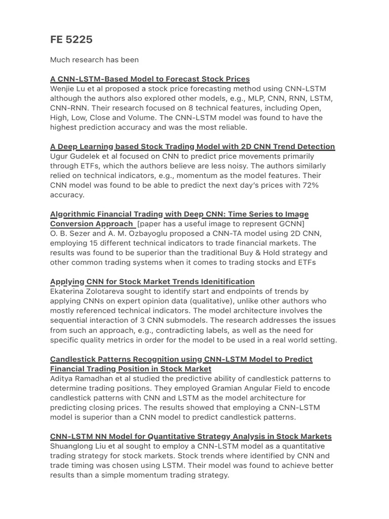CNN-LSTM Models for Stock Forecasting | PDF | Deep Learning | Machine ...