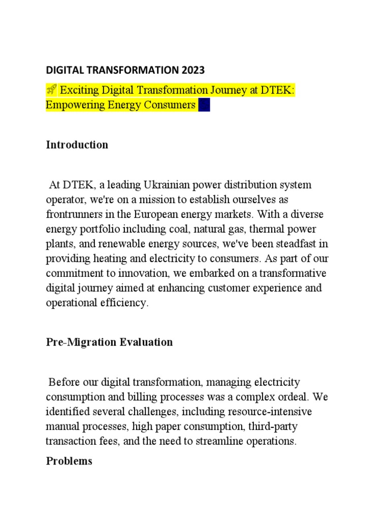 Digital Transformation Case Study | PDF