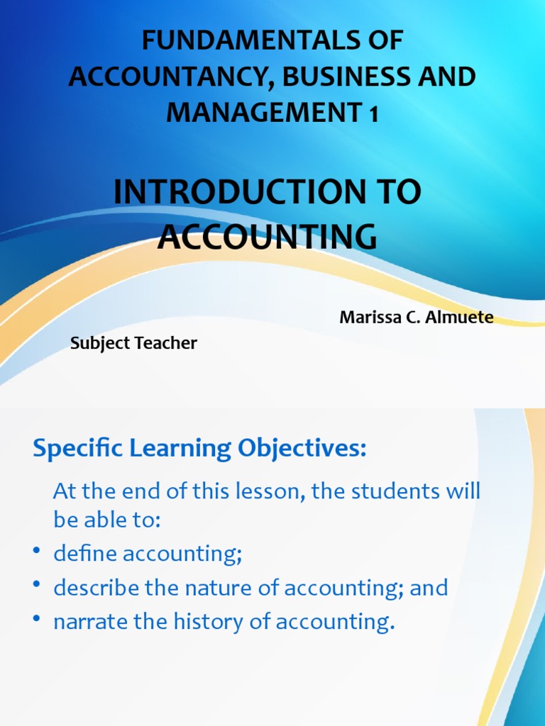 Q1 W1 Intro To Accounting | PDF | Business | Equity (Finance)