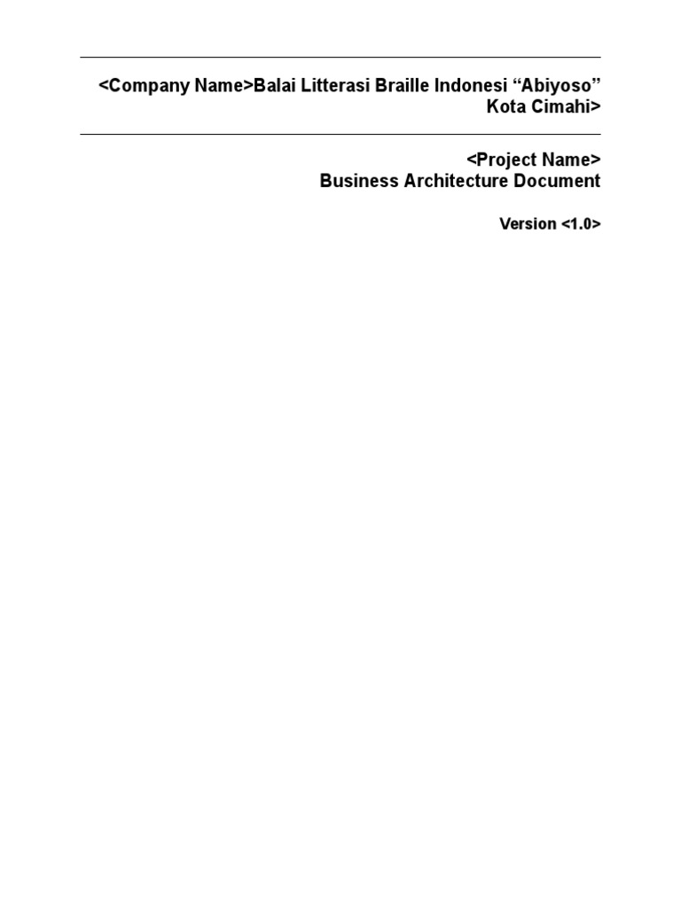 Business Architecture Document | PDF