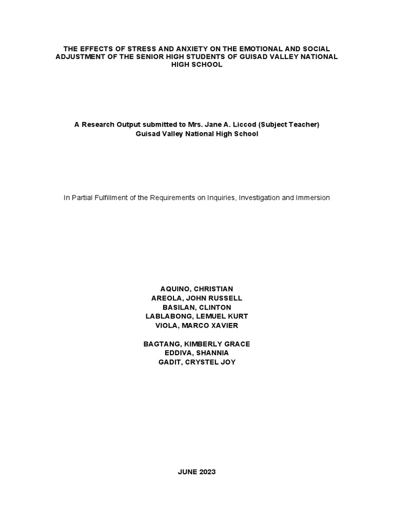 In Partial Fulfillment of The Requirements On Inquiries, Investigation ...