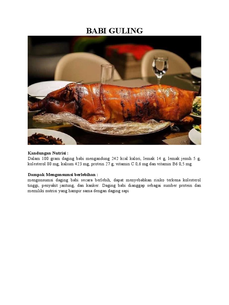 Nutrisi dan Risiko Daging Babi Guling | PDF