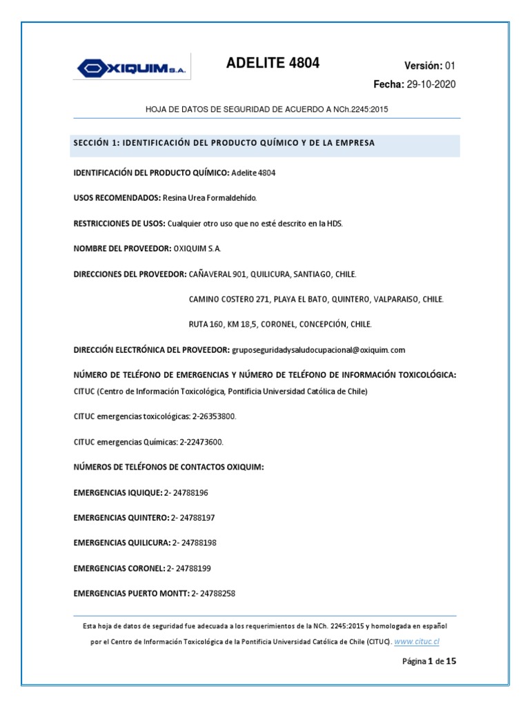 ADELITE 4804 (Nueva) | PDF | Hidróxido de sodio | Química