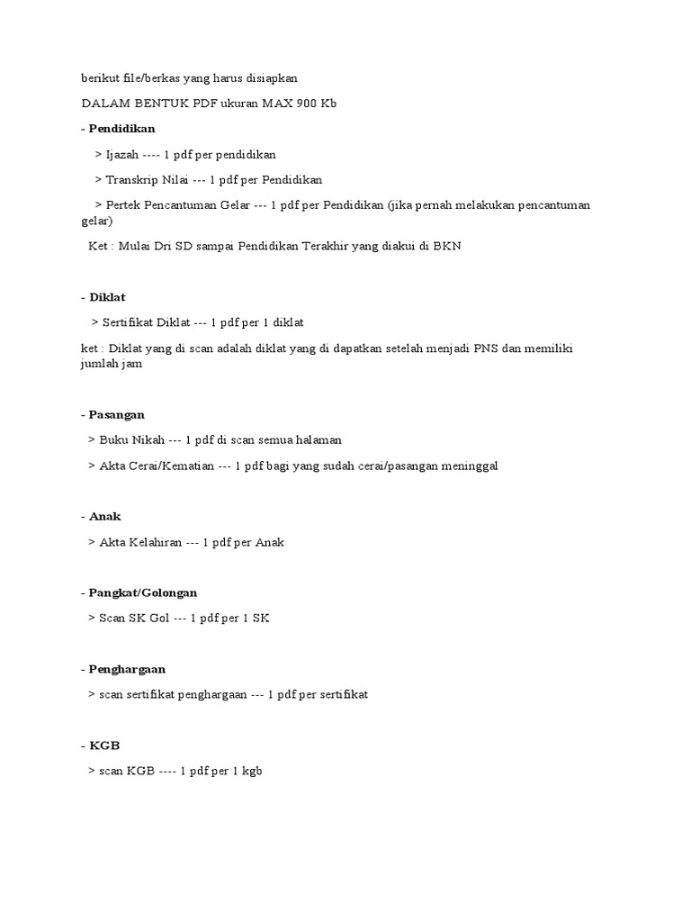 Berkas Simpeg 2023 | PDF