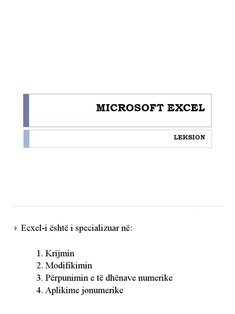 Kapitulli 8 - Software-T Aplikativë - Excel | PDF