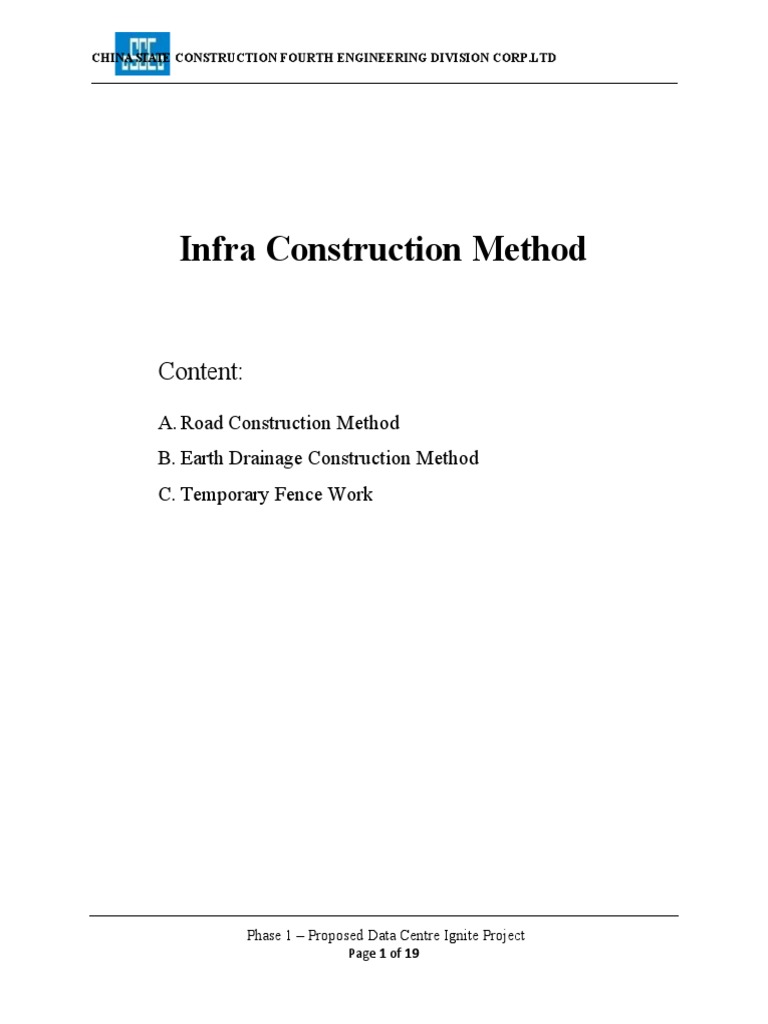 Infra Construction Method | PDF | Concrete | Road Surface
