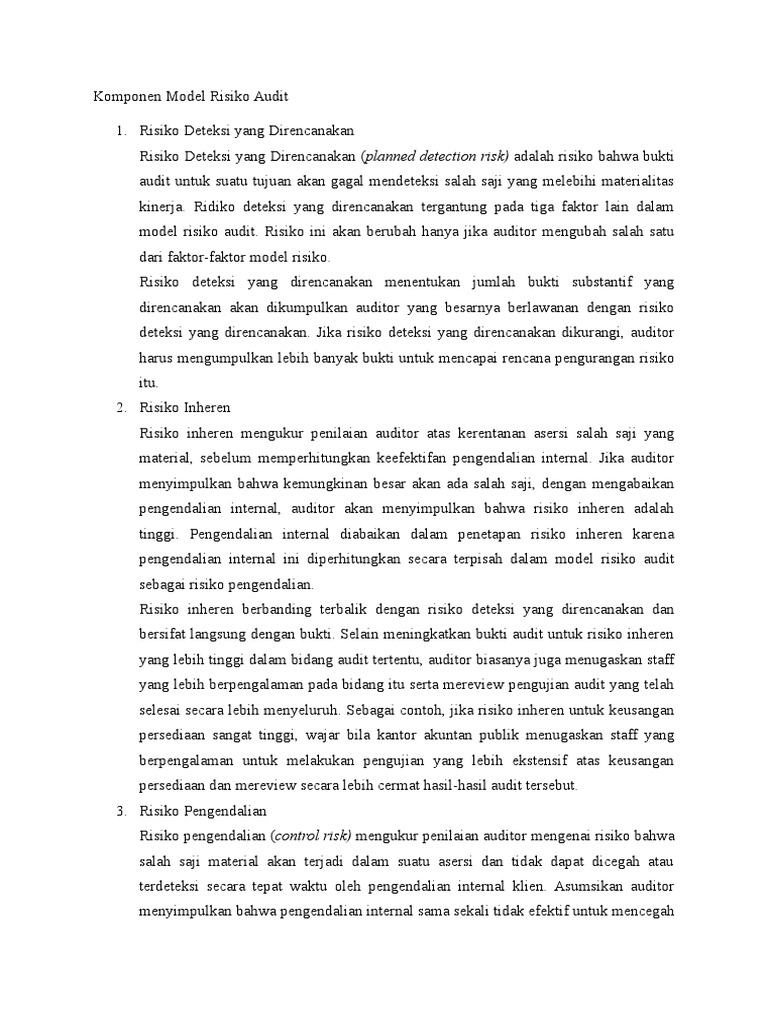 Komponen Model Risiko Audit | PDF