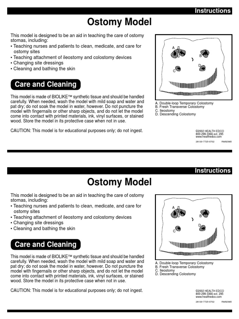 Ostomy Model: Care and Cleaning | PDF | Surgery | Medical Specialties