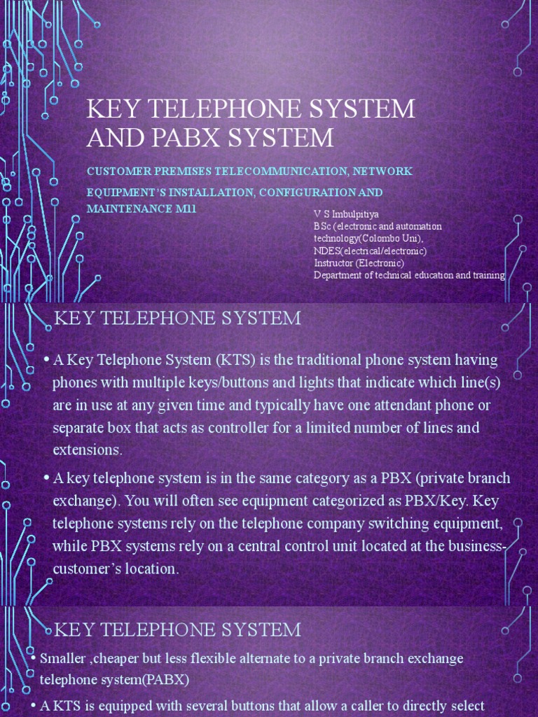 Key Telephone System and PABX | PDF | Telephone | Voice Over Ip