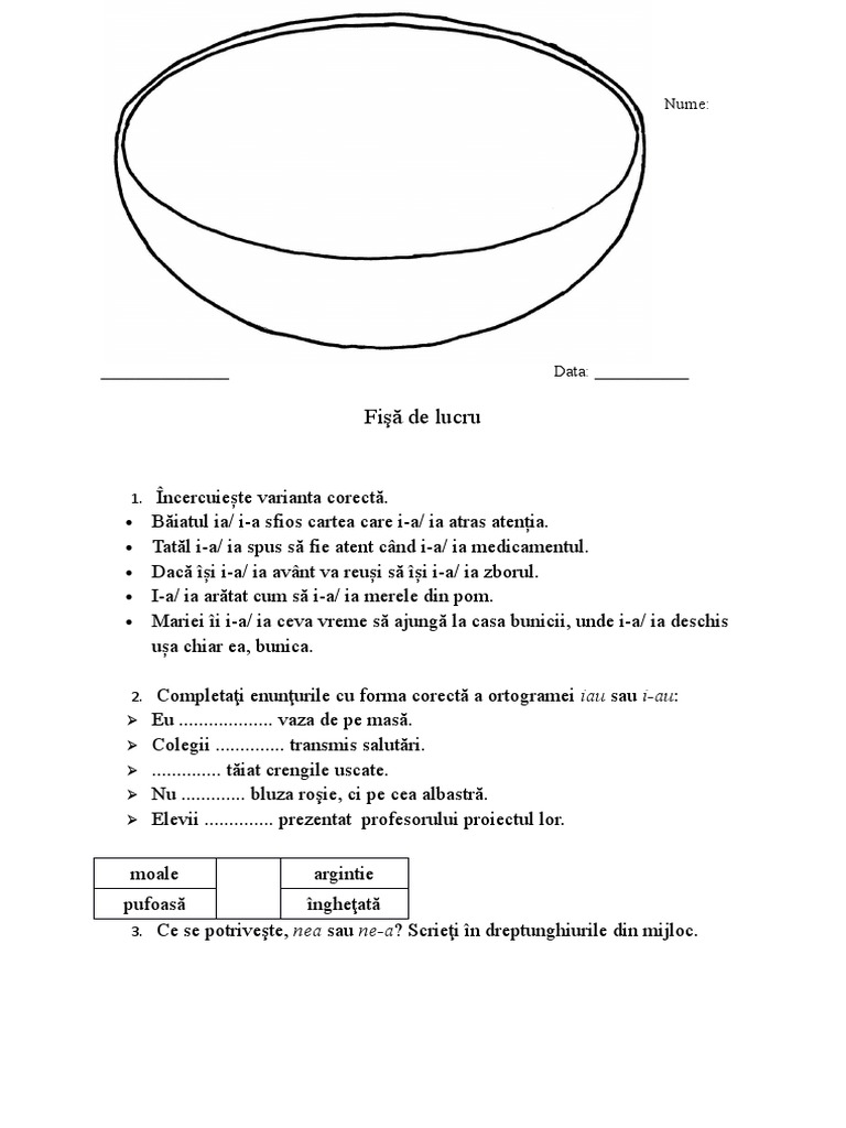 Fișă Subiect, Predicat, Atribut | PDF