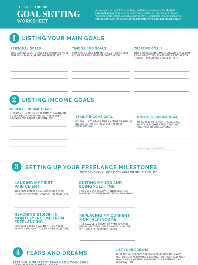 GoalSetting Worksheet | PDF | Freelancer | Income
