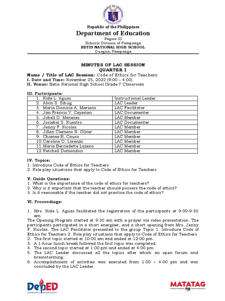 Minutes of Lac Reflections Objective 8 MOV | Download Free PDF ...