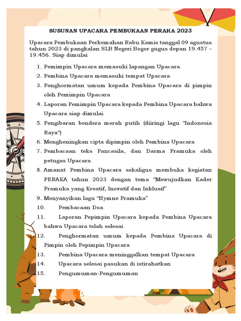Susunan Upacara Hari Pramuka | PDF