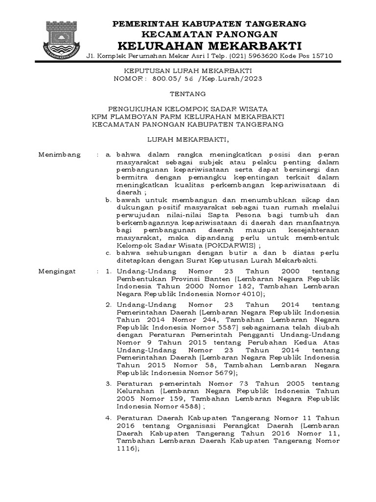 Pengukuhan POKDARWIS KPM Flamboyan Farm | PDF