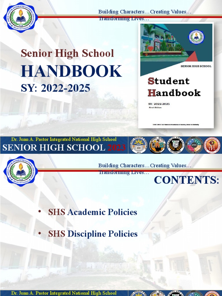 SHS Handbook 2022-2025 | PDF | Justice | Crime & Violence