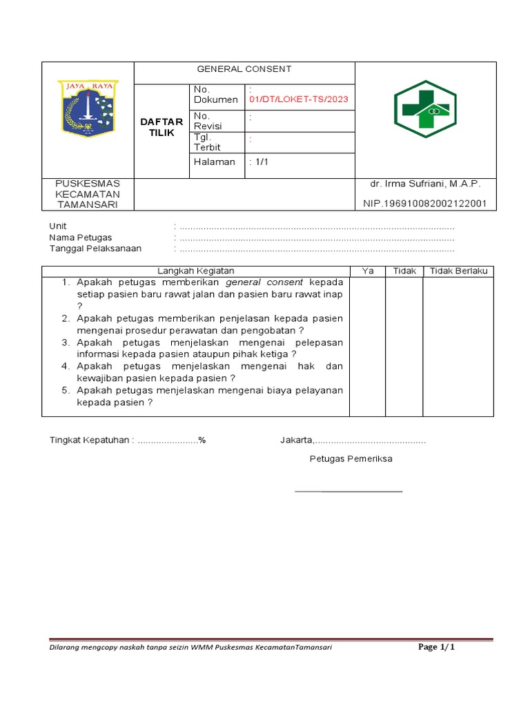 DT General Consent Pasien 2023 | PDF