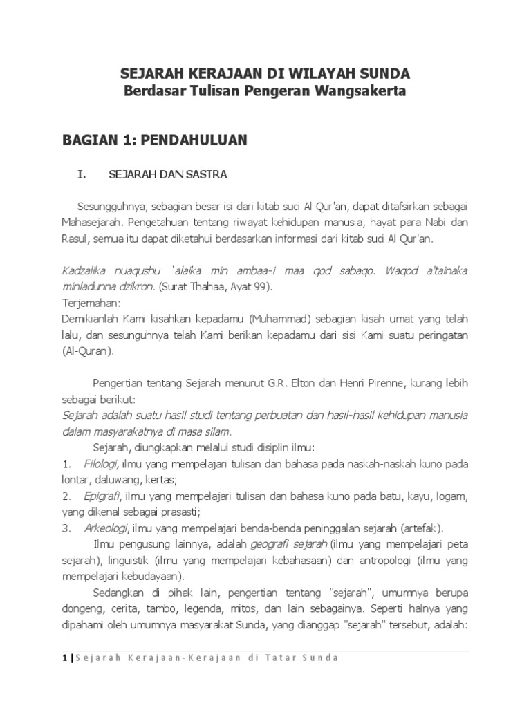 Sejarah Kerajaan Di Tatar Sunda | PDF