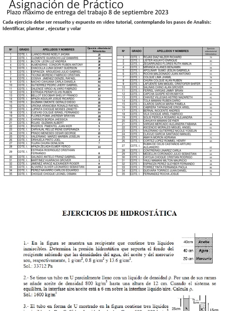 Prop para Tuto Hidrostatica | PDF | Avión | Densidad