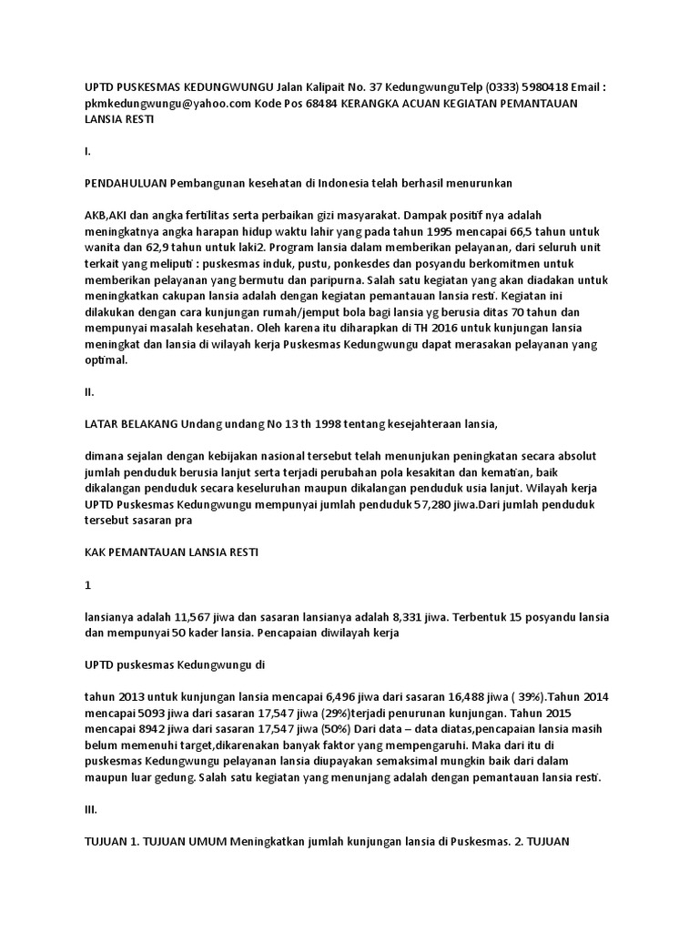 Pemantauan Lansia Resti | PDF | Pengembangan Diri | Kesehatan Holistik