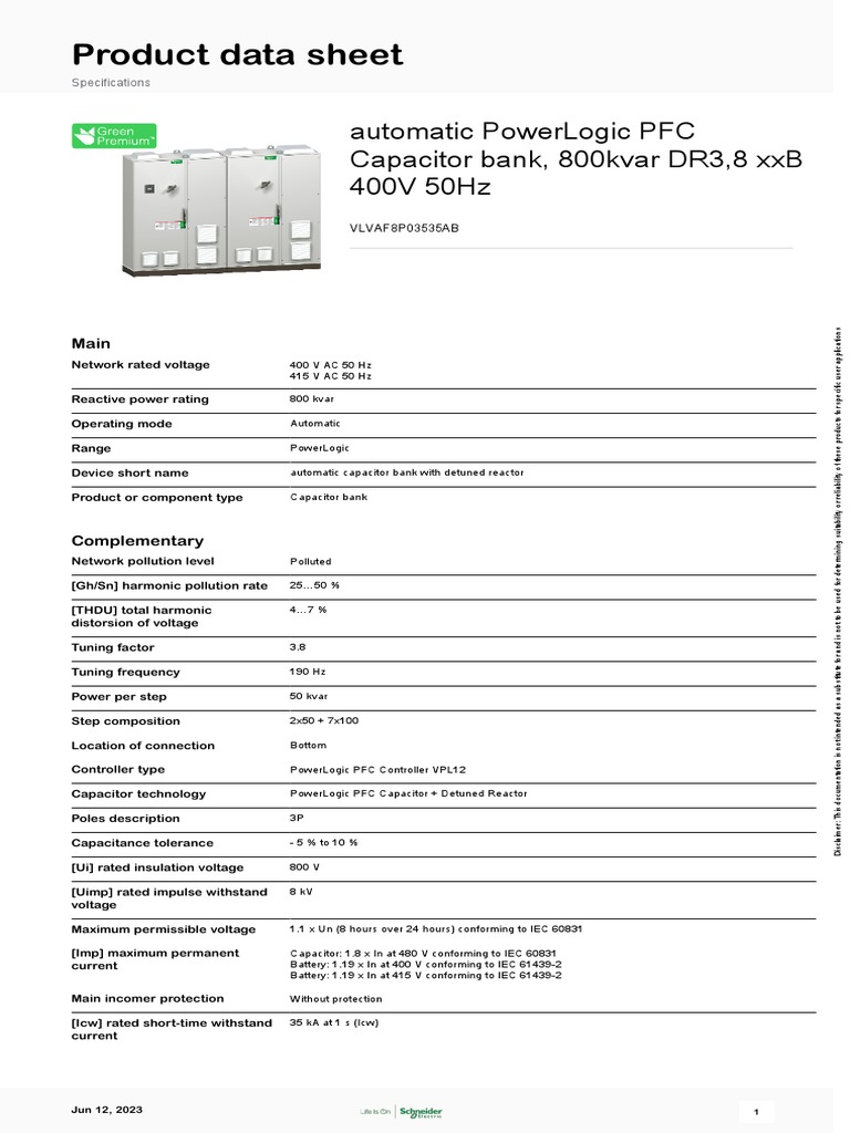 Automatic PowerLogic PFC Capacitor | PDF | Capacitor | Transformer
