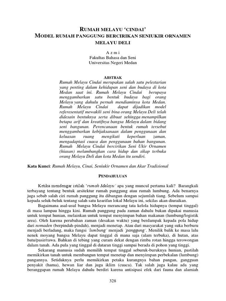 Rumah Melayu Cindai: Arsitektur dan Ornamen | PDF