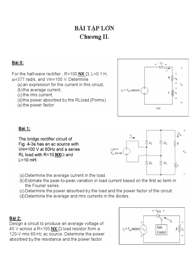 Rectifier Circuit Analysis Exercises | PDF | Rectifier | Electrical Network